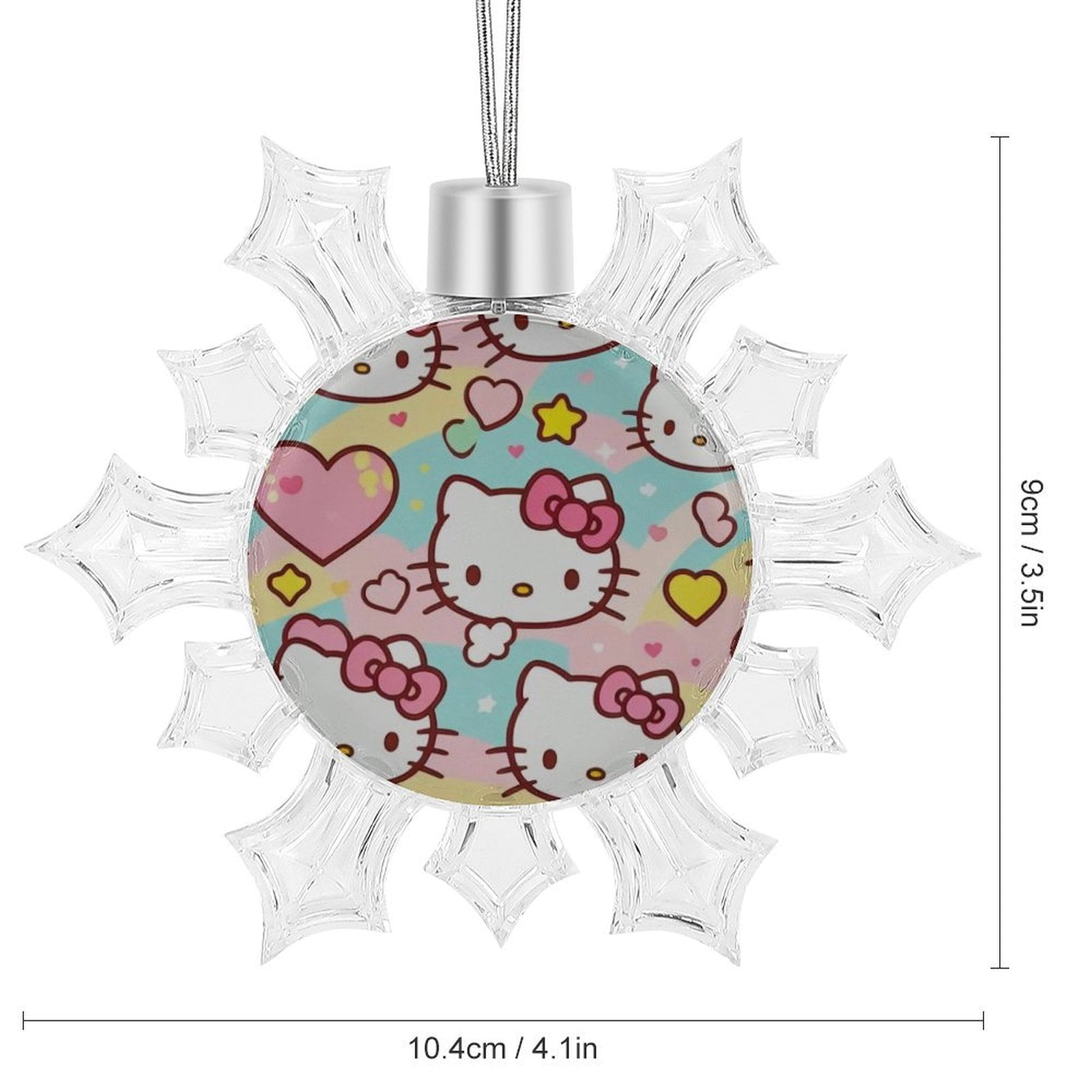 Colorful Hello Kitty Christmas Snowflake Ornaments Shatterproof Xmas ...