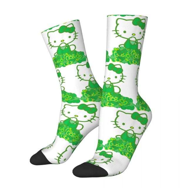 Colorful Hello Kitty Lucky Clover St. Patrick‘s Day Soccer Socks ...