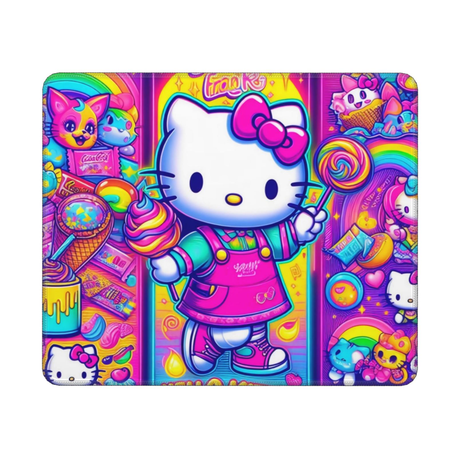 Colorful Hello Kitty Mouse Pad,Office Computer Mouse Pad with Stitched ...
