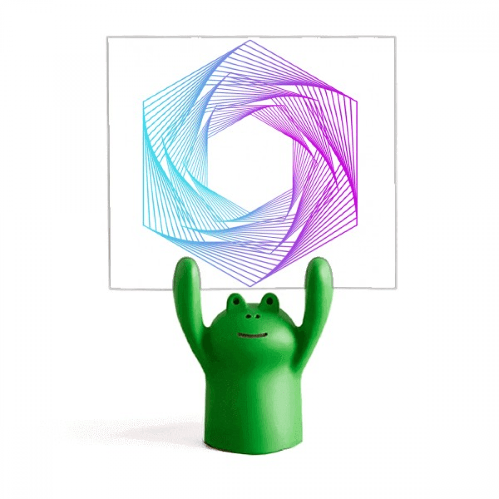 Colorful Hexagon Lines Art Deco Fashion Memo Holder Cartoon Animal Frog ...