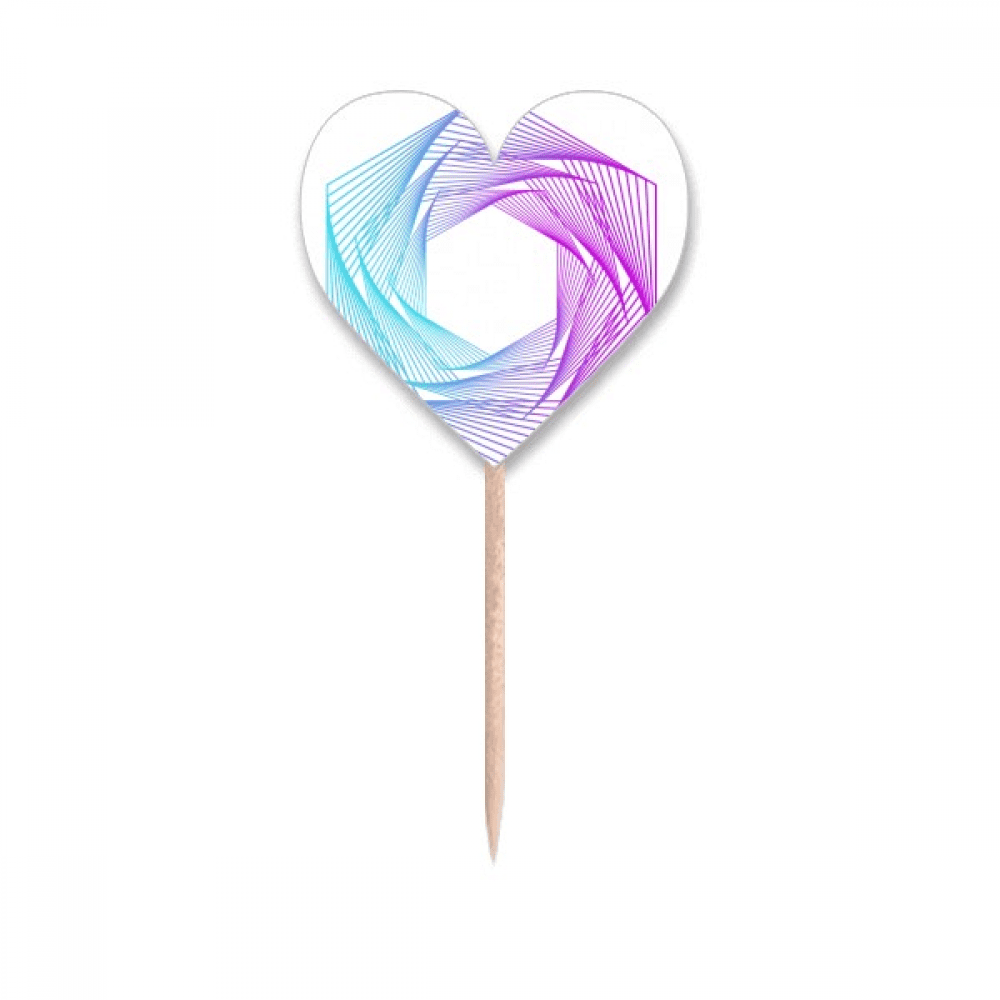 Colorful Hexagon Lines Art Deco Fashion Toothpick Flags Heart Lable ...