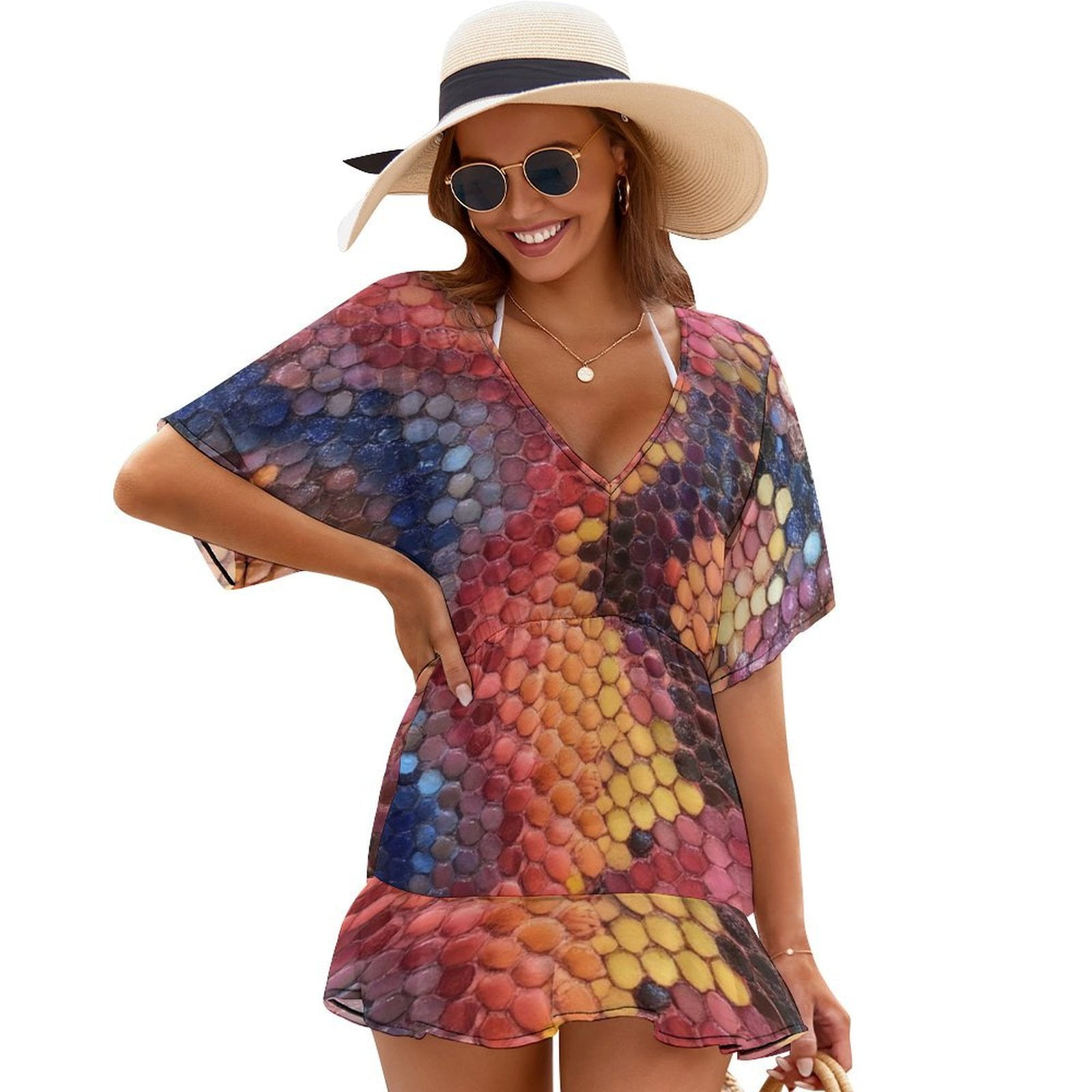 Colorful Hexagonal Mosaic Artwork Women's Luxury Party Dress Evening ...