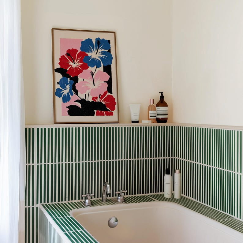 Colorful Hibiscus Flowers poster Wall Art Decor Featuring Bold Tropical ...