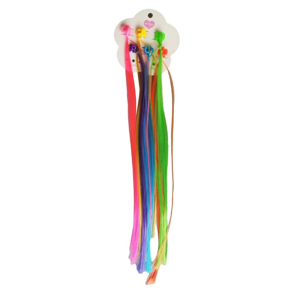 Colorful High Temperature Silk Clip-In Hair Extensions for Children ...
