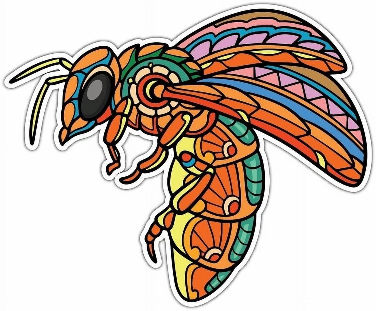 Colorful Honey Bee Zentangle Mandala Hornet Car Window Stickerphone ...