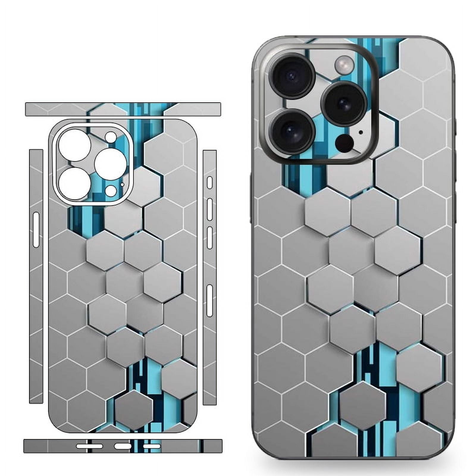 Colorful Honeycomb Decal Skin for iPhone 15 14 13 12 11 Pro Max XS XR ...