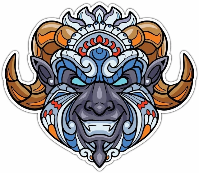 Colorful Horner Yeti Rams Mandala Car Window Stickerphone Decal Water ...