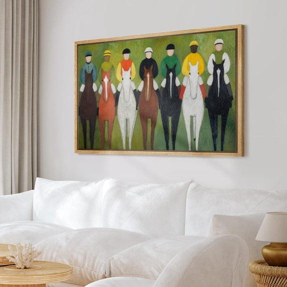 Colorful Horse Riders Modern Equestrian Poster, Unframed Size 12x18 ...