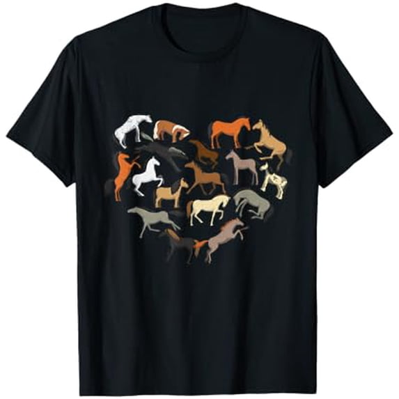 Colorful Horse Silhouettes T-Shirt for Horse Lovers - Perfect for ...