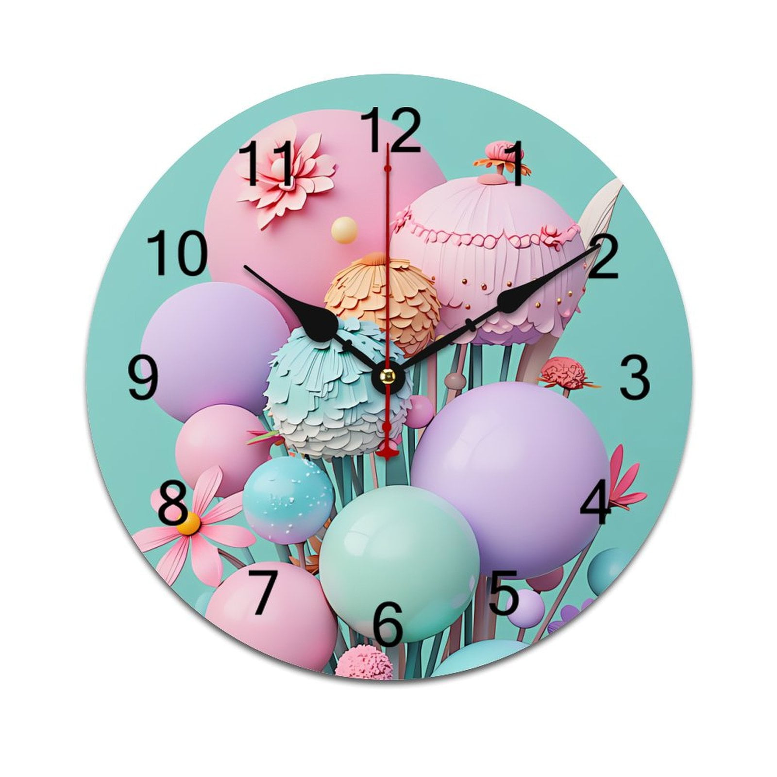 Colorful Hot Air Balloons Bright Blue Sky Clouds Word Saying Big Wall ...