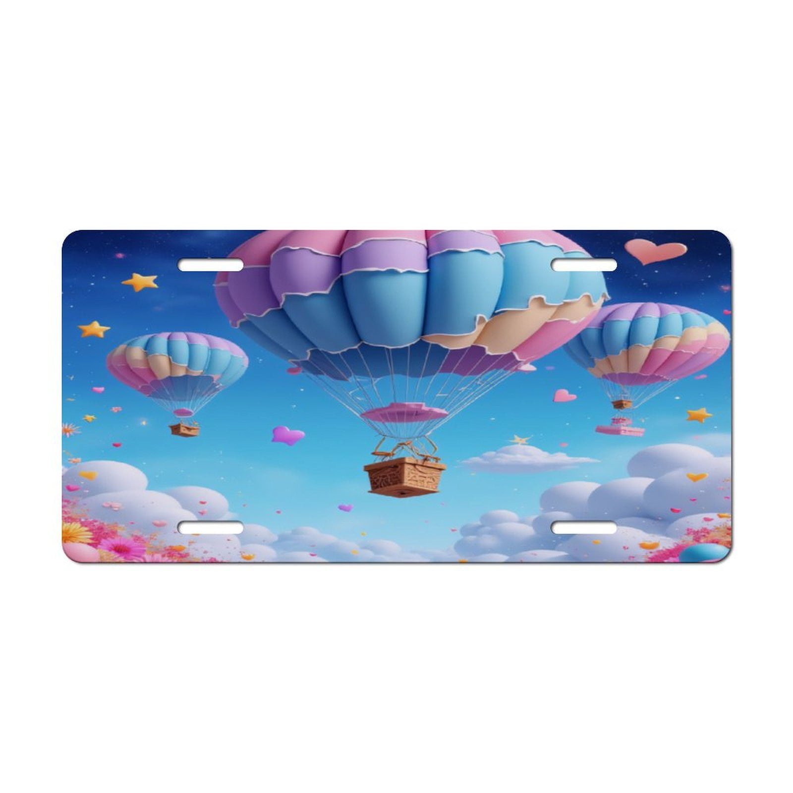 Colorful Hot Air Balloons in Sky Car Decorative Front License Plate ...