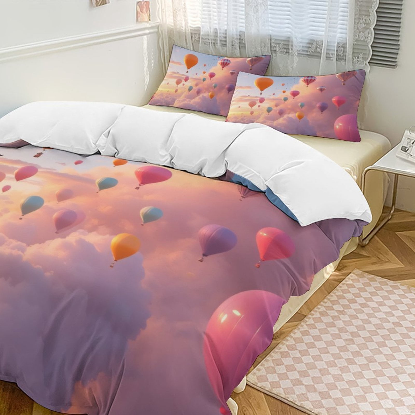 Colorful Hot Air Balloons at Sunset Duvet Cover Set Bedding Set ...