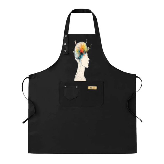 Colorful Human Head Design Adjustable Bib Apron 2 Pack with 2 Pockets ...