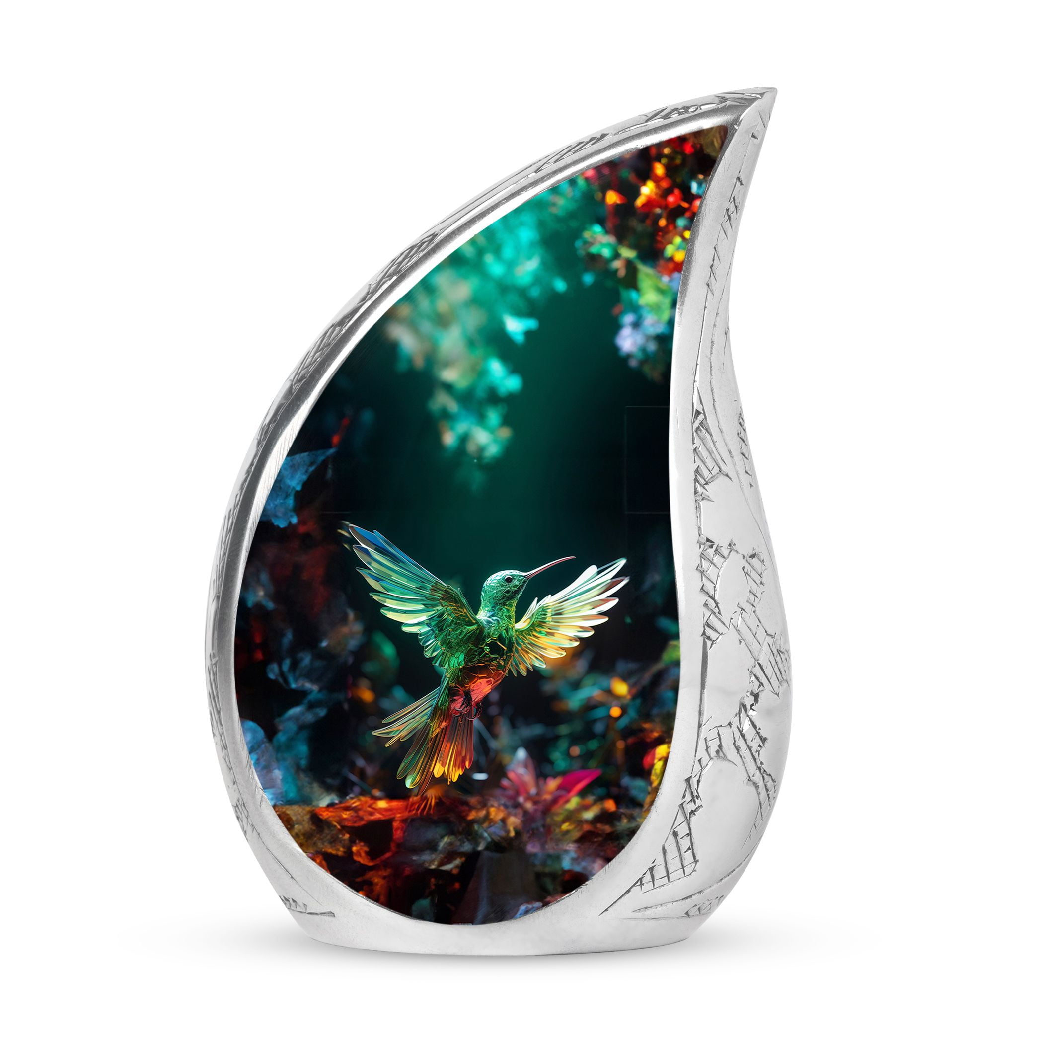 Colorful Humming Bird Cremation Urn, Teardrop Urn for Ashes, Small Urn ...