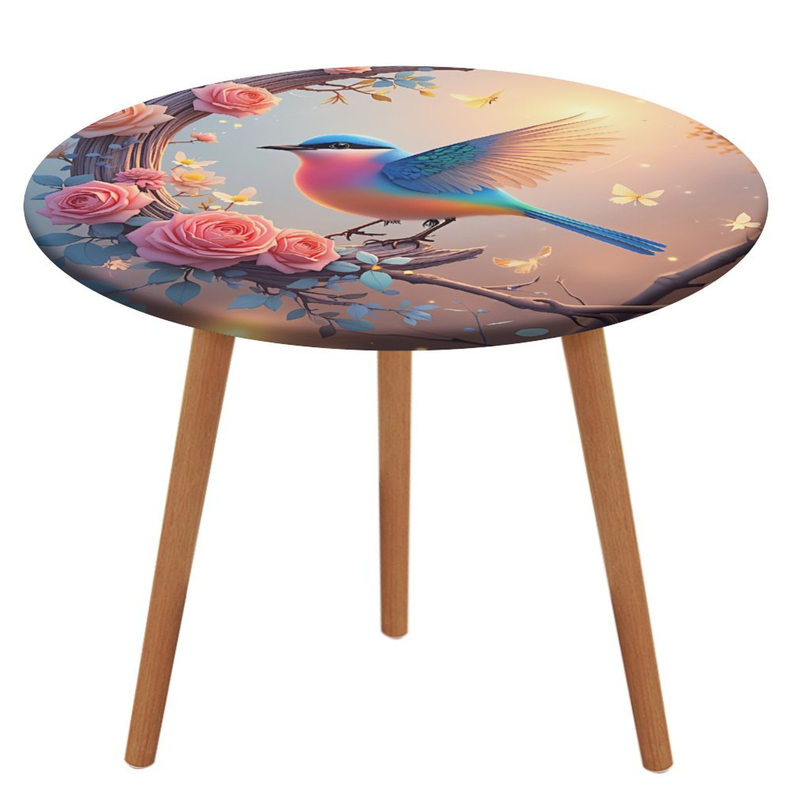 Colorful Hummingbird And Butterflies Pattern Round Tablecloth ...
