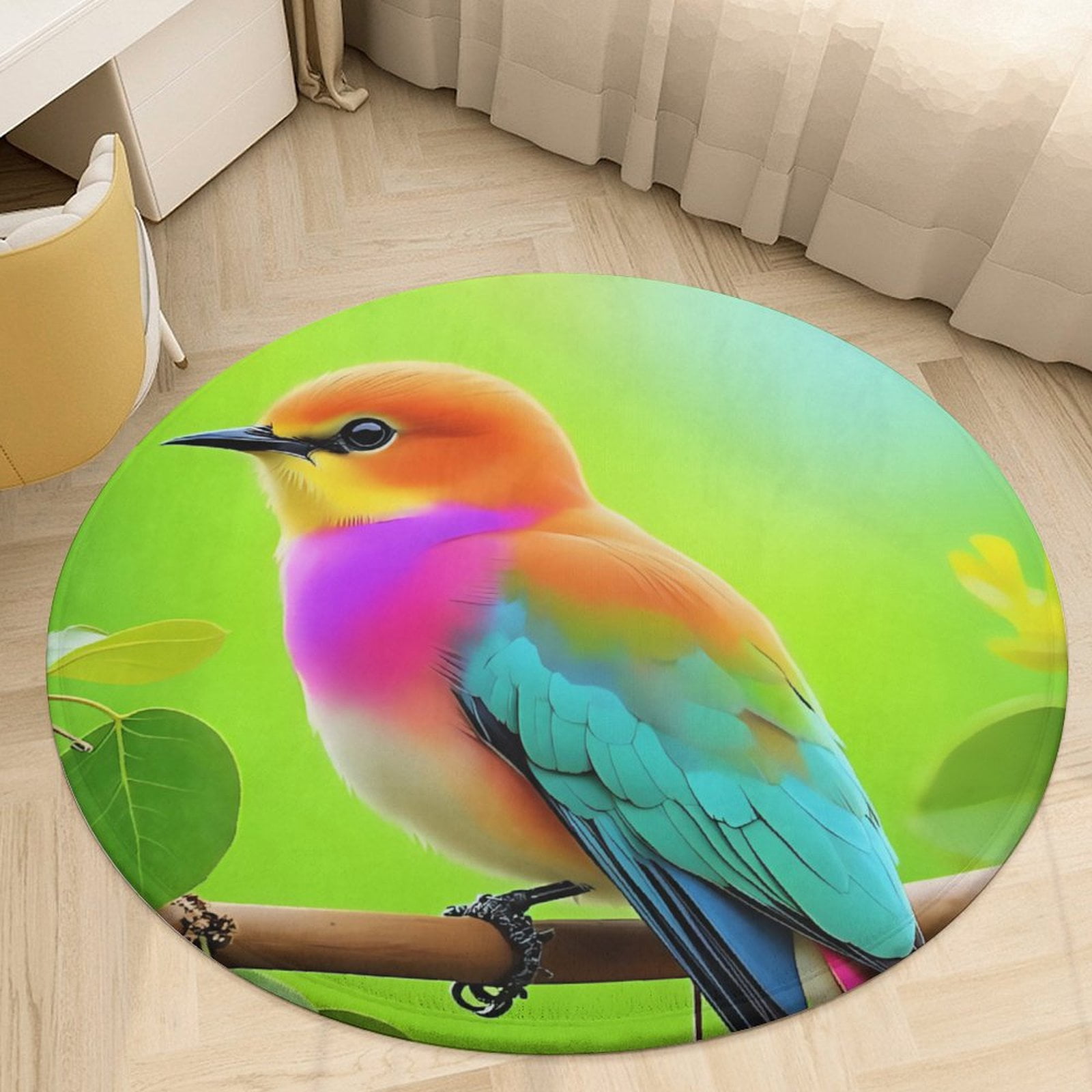 Colorful Hummingbird And Butterflies Round Area Rugs for Bedroom Living ...