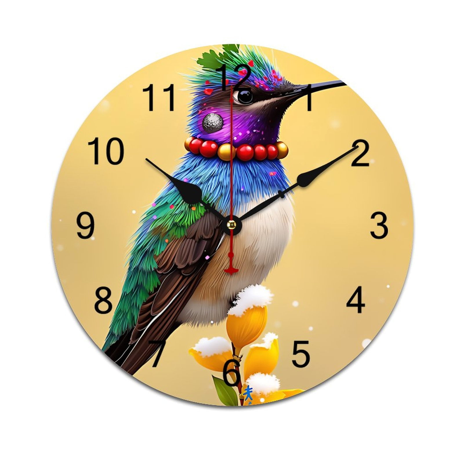 Colorful Hummingbird And Butterflies Time Decorative Wall Clocks Round ...
