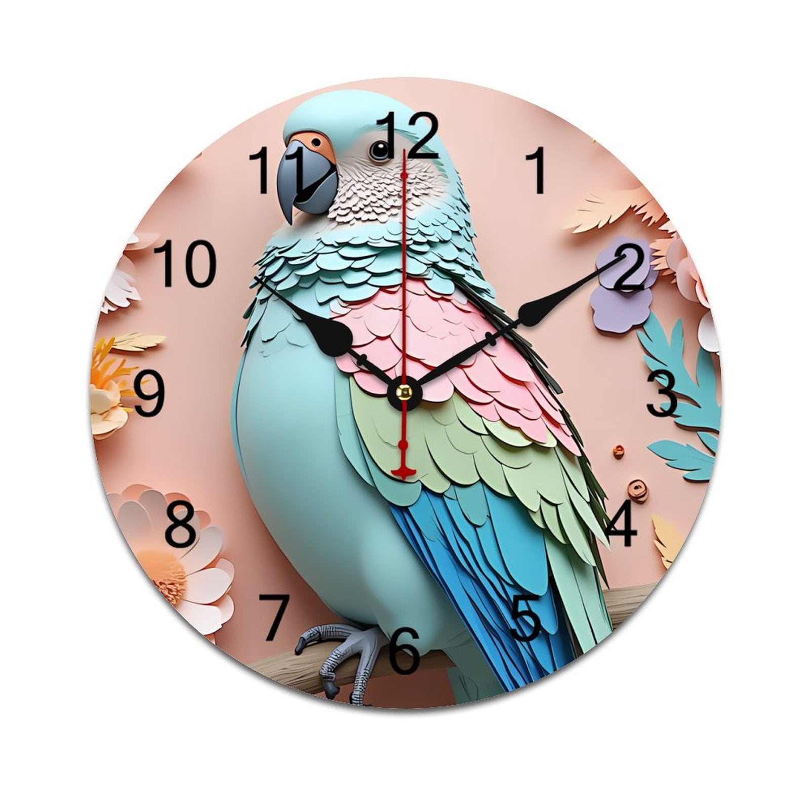 Colorful Hummingbird And Butterflies Time Decorative Wall Clocks Round ...