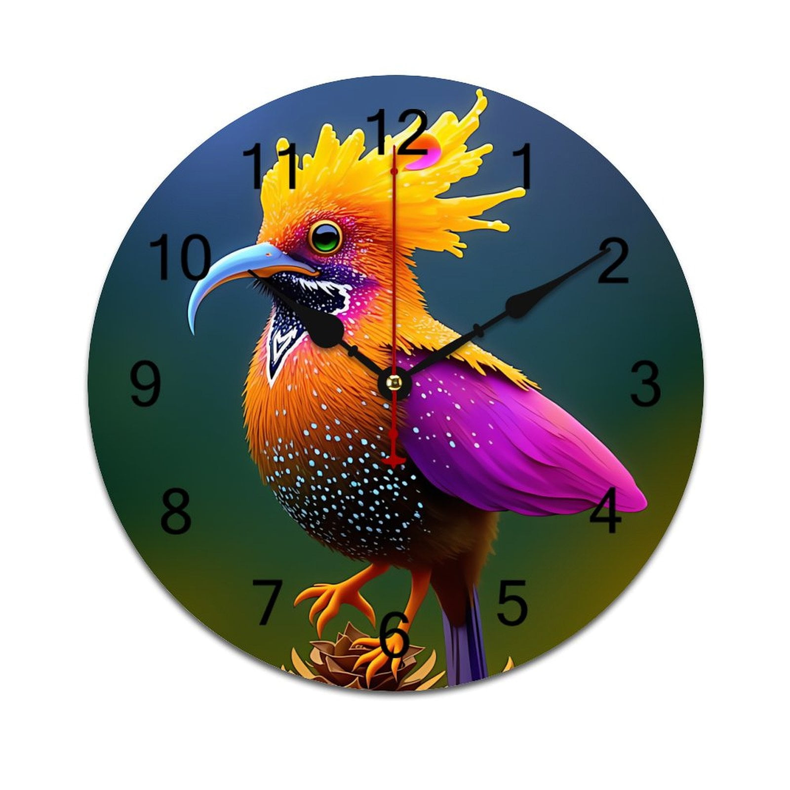 Colorful Hummingbird And Butterflies Time Decorative Wall Clocks Round ...