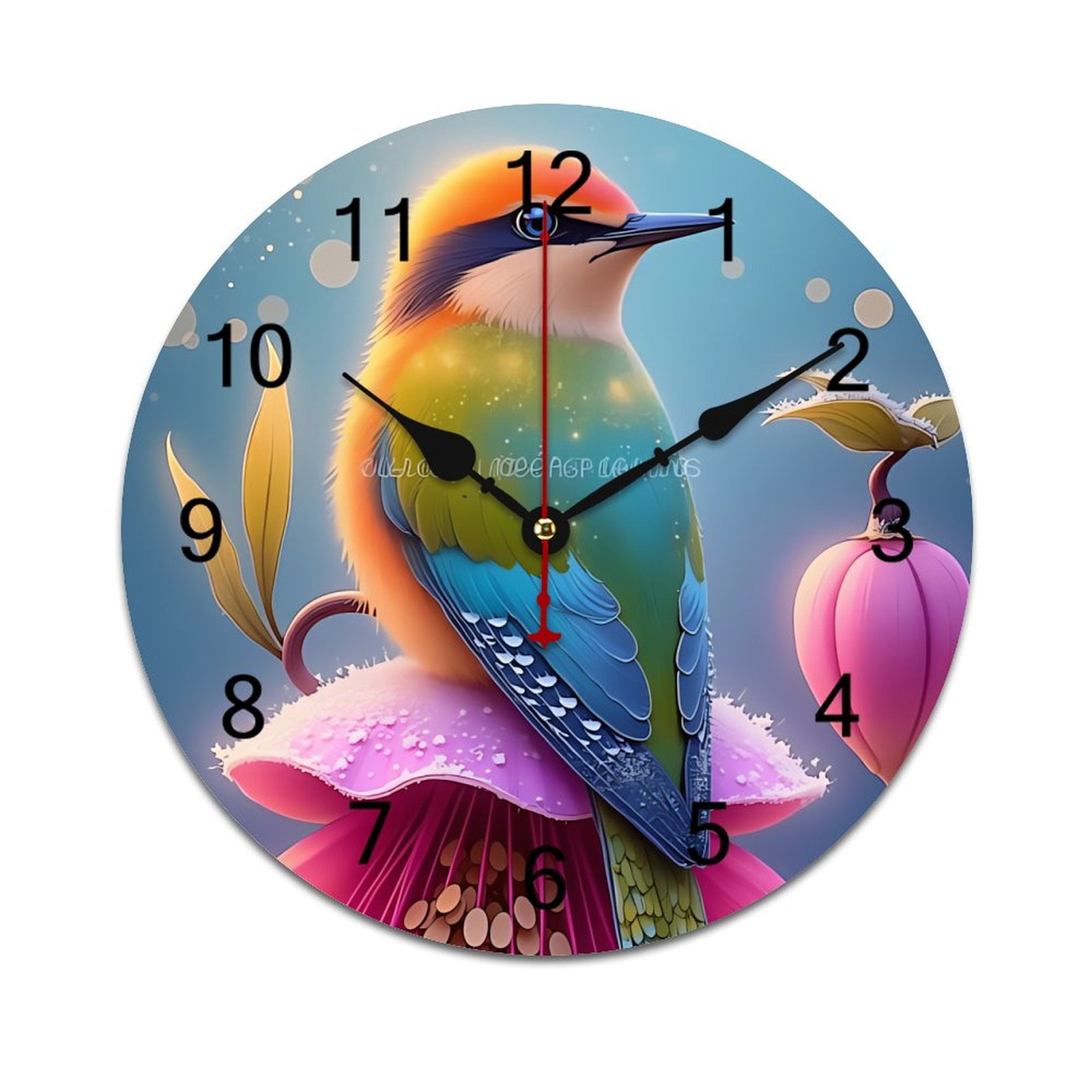 Colorful Hummingbird And Butterflies Word Saying Big Wall Clock Home ...