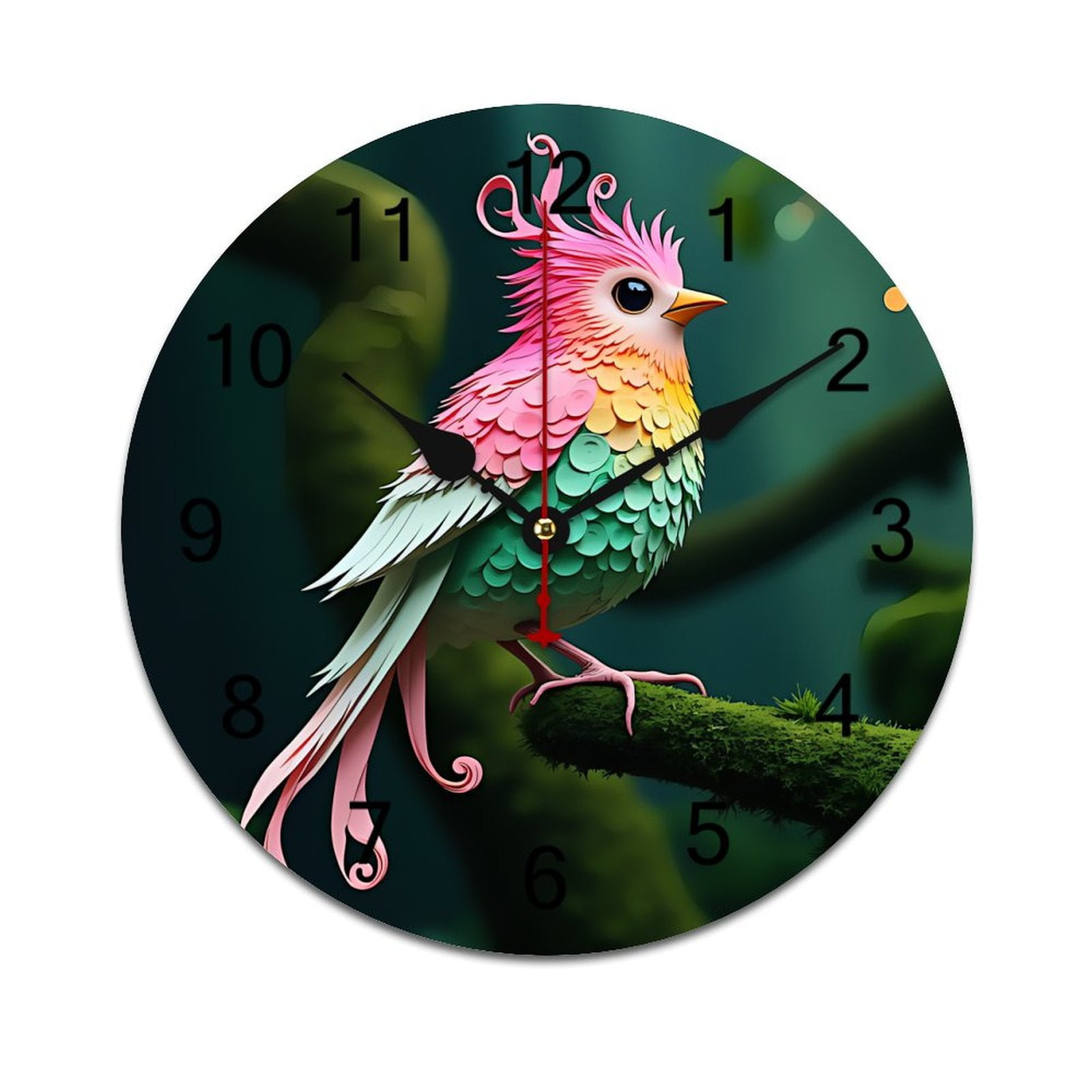 Colorful Hummingbird And Butterflies Word Saying Big Wall Clock Home ...