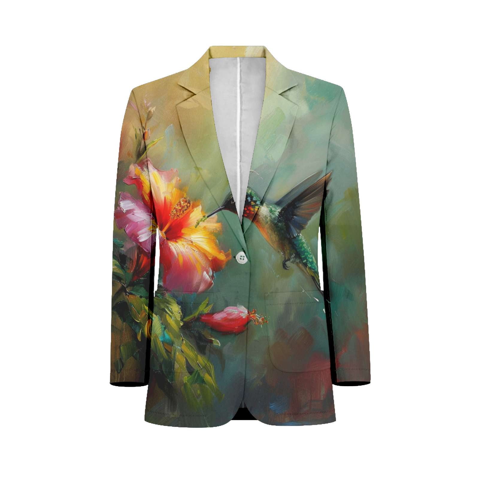 Colorful Hummingbird And Flowers Customized Men's Suits full man Shawl ...