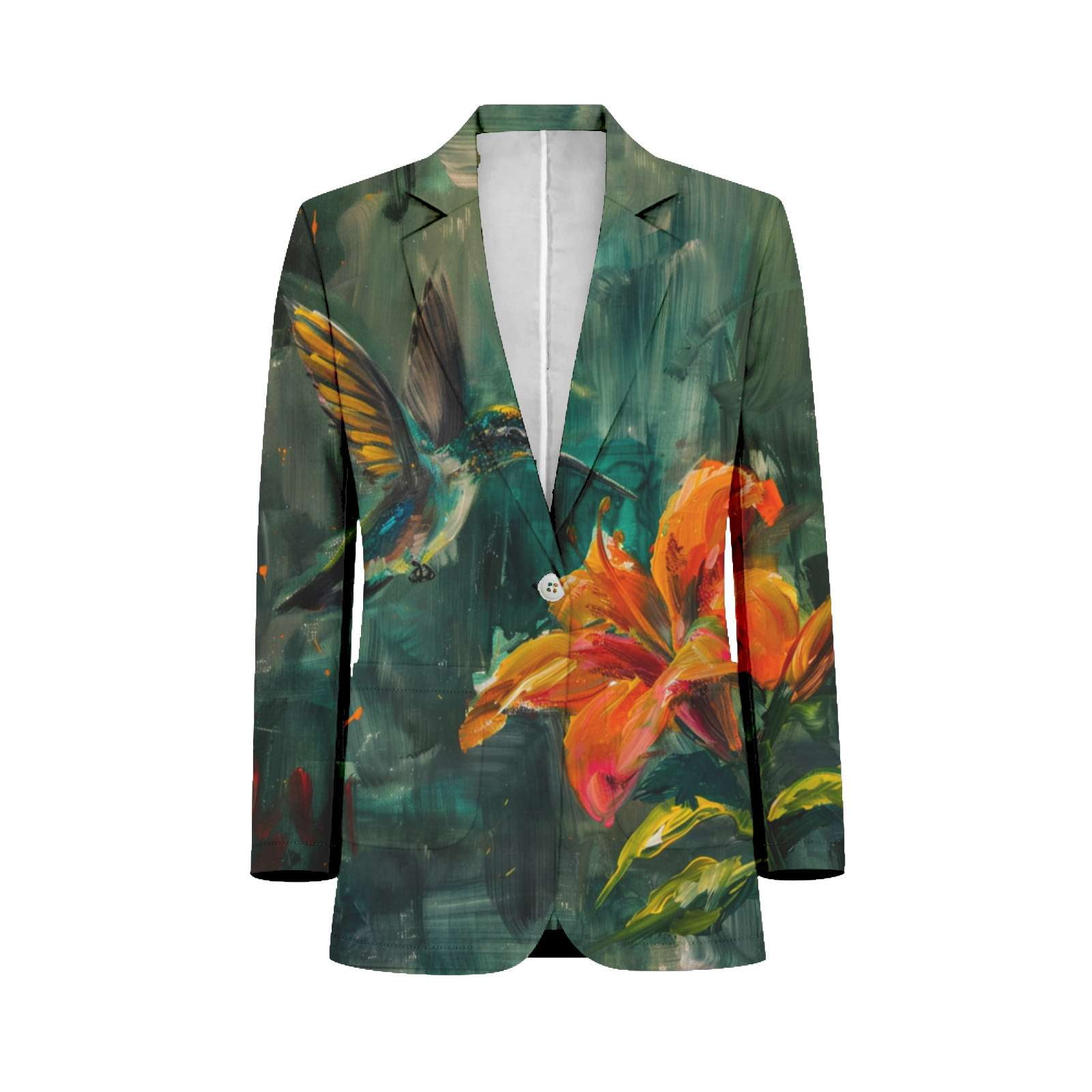 Colorful Hummingbird And Flowers Customized Men's Suits full man Shawl ...