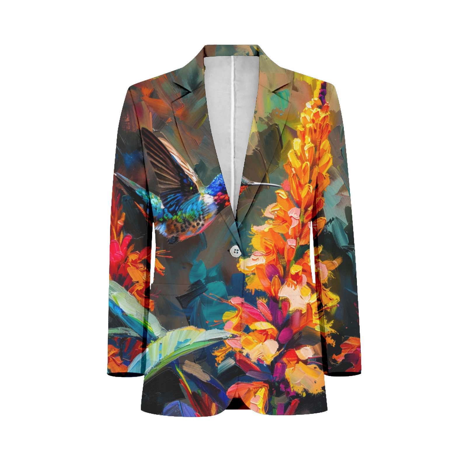 Colorful Hummingbird And Flowers Customized Men's Suits full man Shawl ...