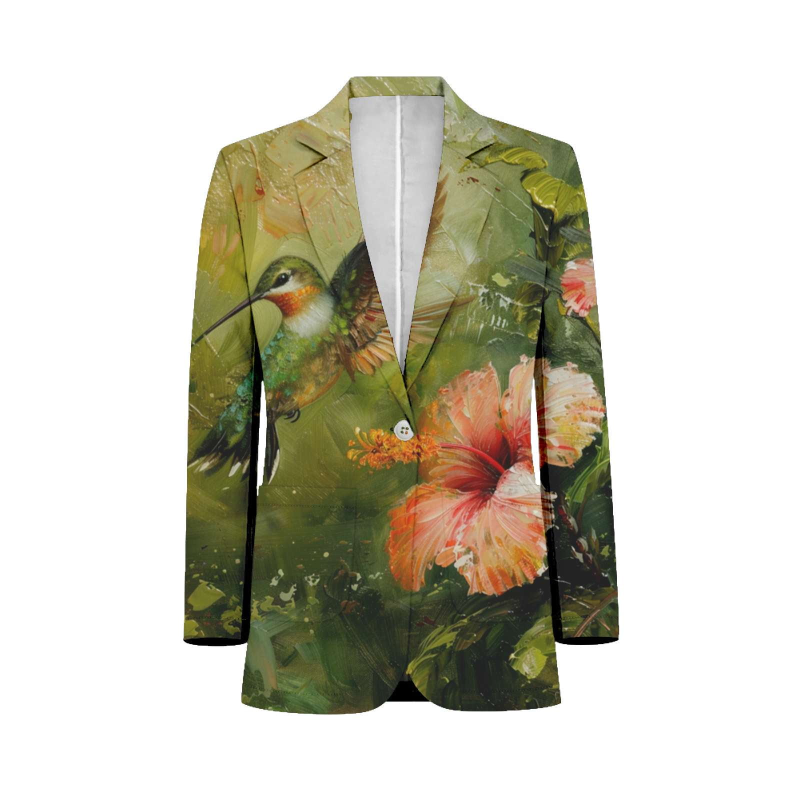 Colorful Hummingbird And Flowers Customized Men's Suits full man Shawl ...