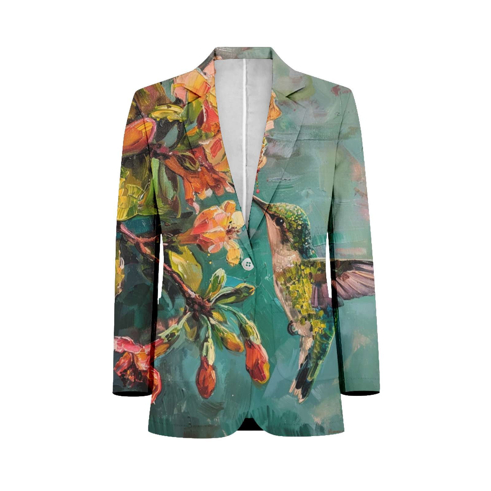 Colorful Hummingbird And Flowers Customized Men's Suits full man Shawl ...