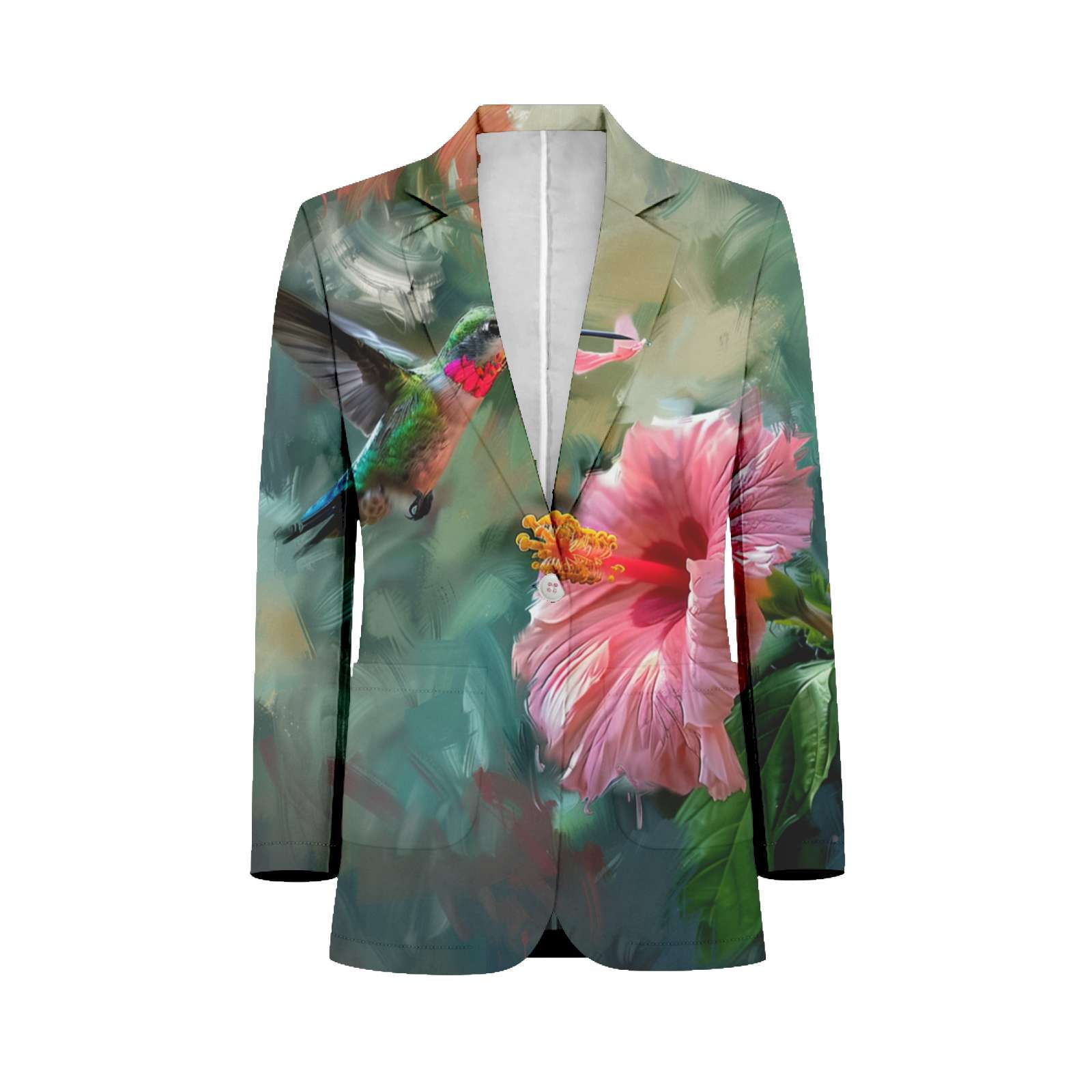 Colorful Hummingbird And Flowers Men Blazers Slim Clothing Summer ...