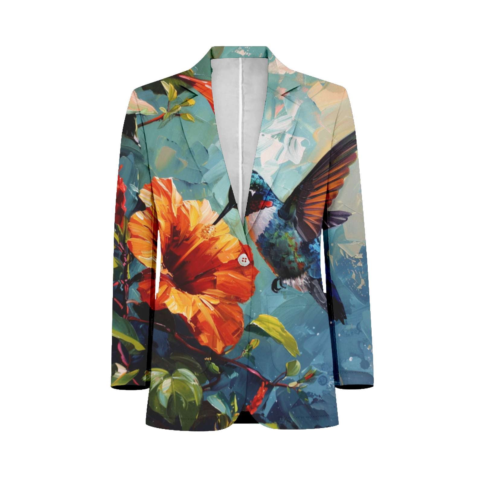 Colorful Hummingbird And Flowers Men's Suit Blazer Casual Party Wear ...