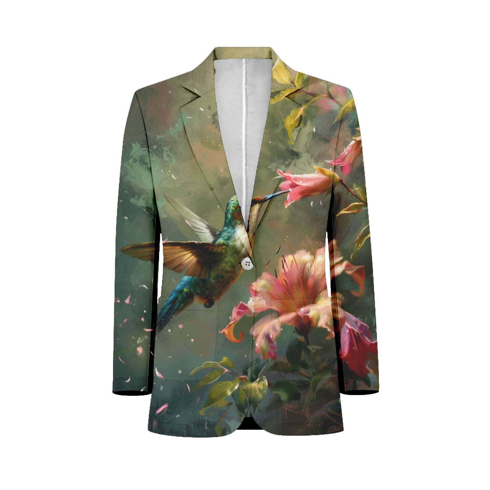 Colorful Hummingbird And Flowers Men's Suit Blazer Casual Party Wear ...