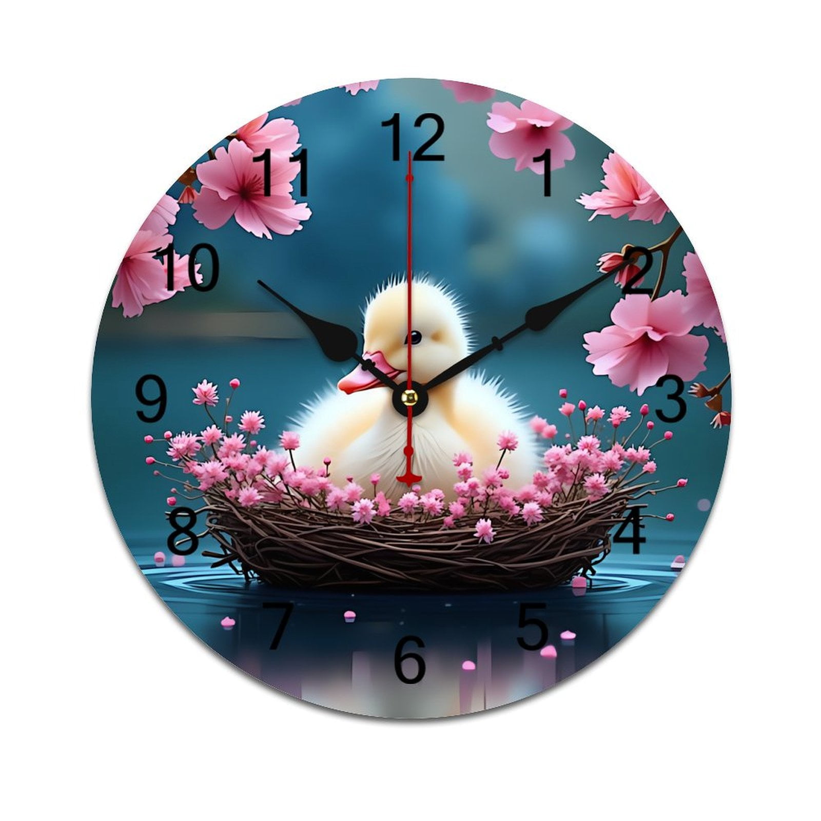 Colorful Hummingbird Bushes Bedroom Wall Clock Large Modern Kitchen Dinning Round Living Room ...