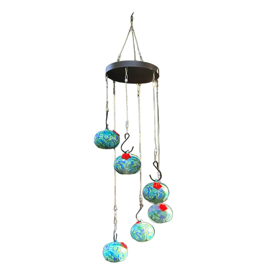 Colorful Hummingbird Feeder with 6 Feeding Stations - Hanging Wind ...