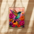 Colorful Hummingbird Mexican Folk Art Bright Floral Nature Decor ...