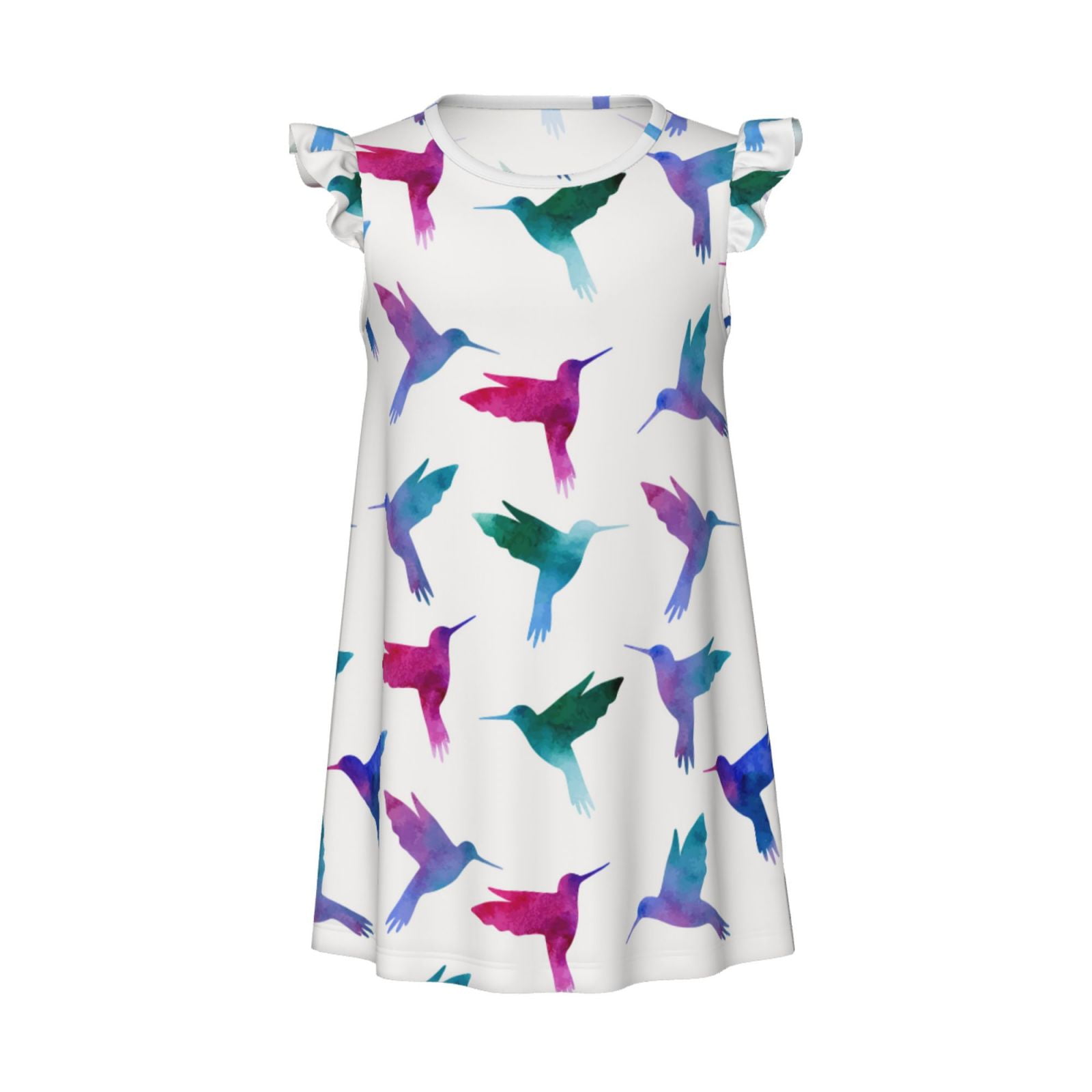 Colorful Hummingbird Print Girls Nightgowns, Pajamas for Girls, Soft ...