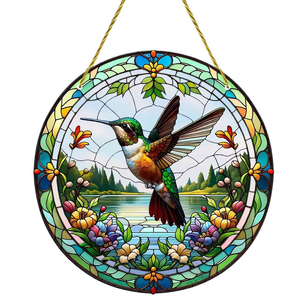 Colorful Hummingbird Scatcher with ers, Acrylic Hanging Window AU P6P1 ...