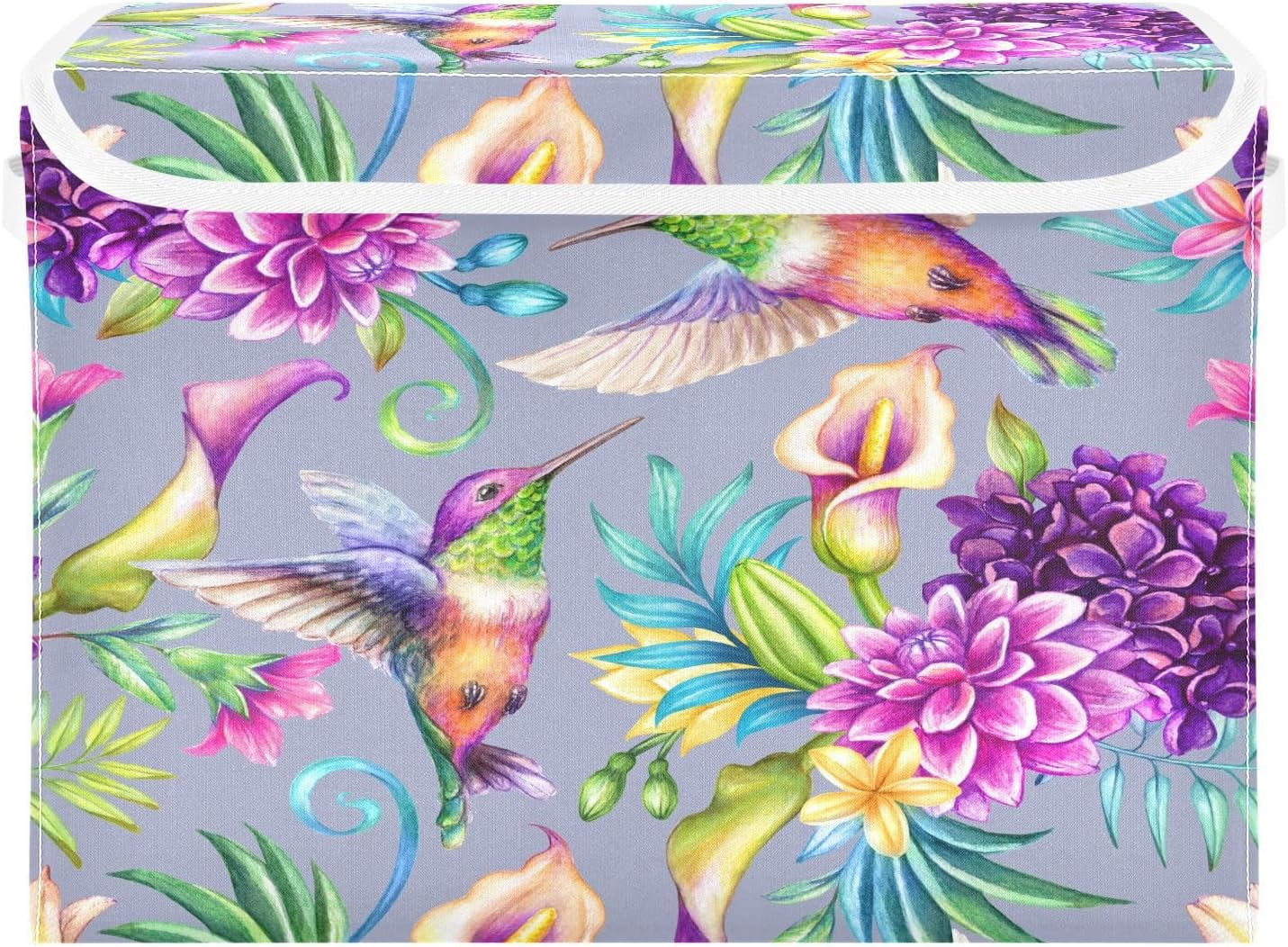 Colorful Hummingbirds Hummingbird Storage Bins with Lids Collapsible ...