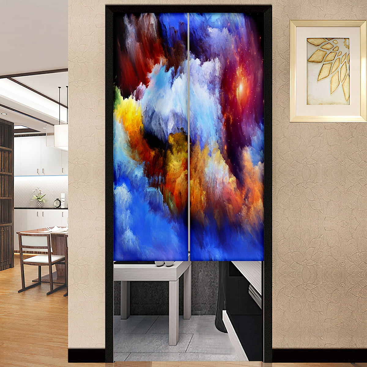 Colorful Hurricane Door Curtain Dining Room Kitchen Abstract Short ...