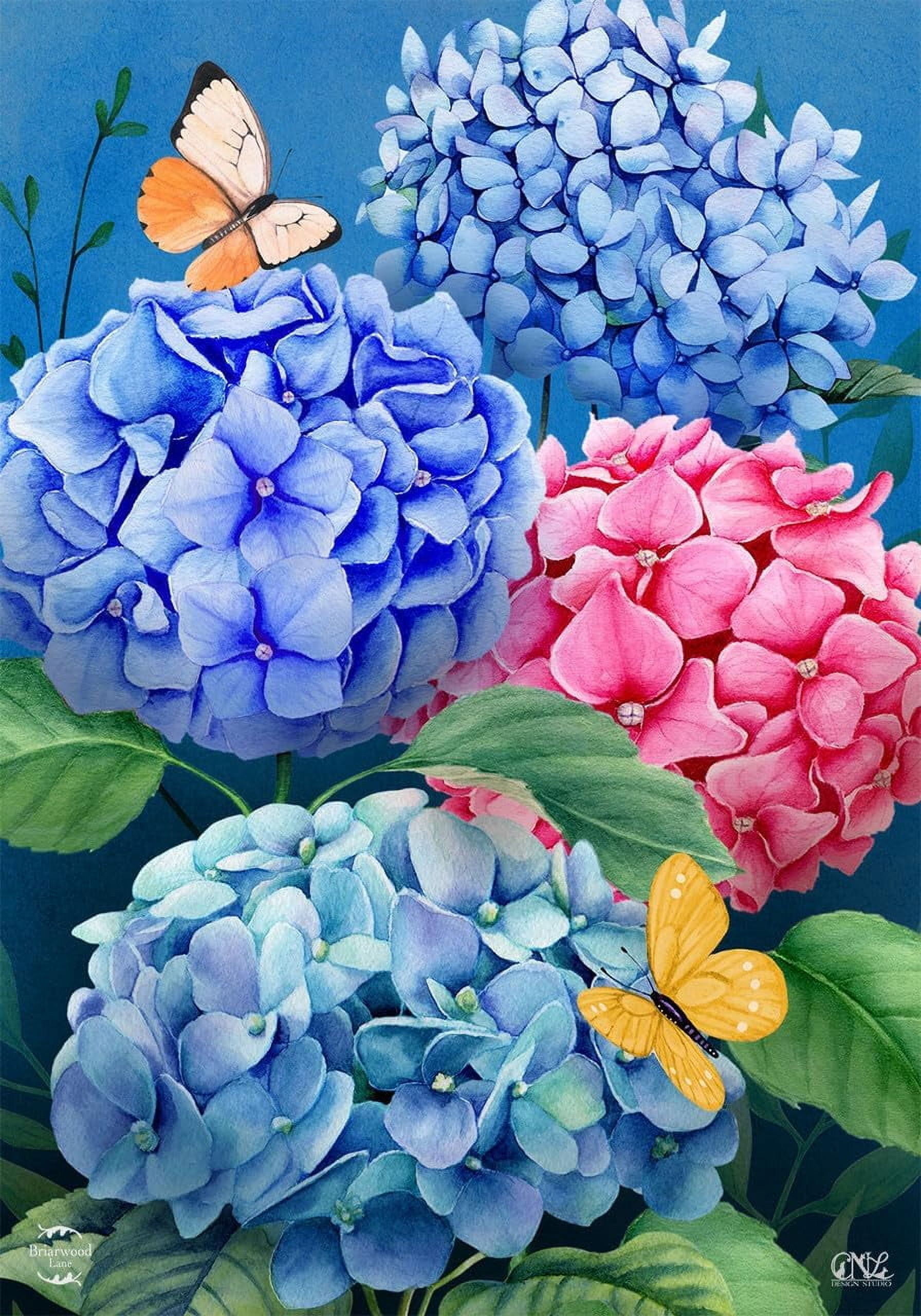 Colorful Hydrangeas Spring Garden Flag 18" x 12.5" JANI - Walmart.com
