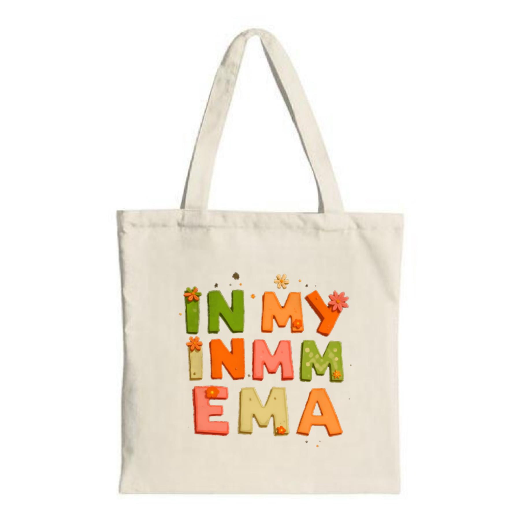 Colorful " IN MY INMM EMA " text with playful stars and leaves on a ...