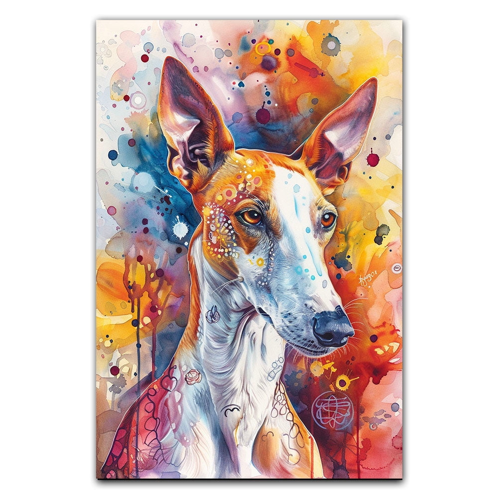 Colorful Ibizan Hound Wall Art Abstract Dog Posters Animal Canvas Painting Prints Cute Picture ...