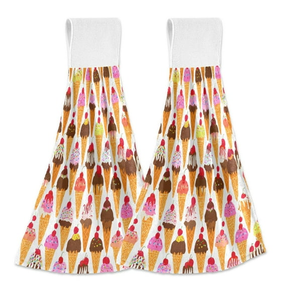 Colorful Ice Cream Cones Hand Towels 2 Pack Quick Drying Home Storage ...