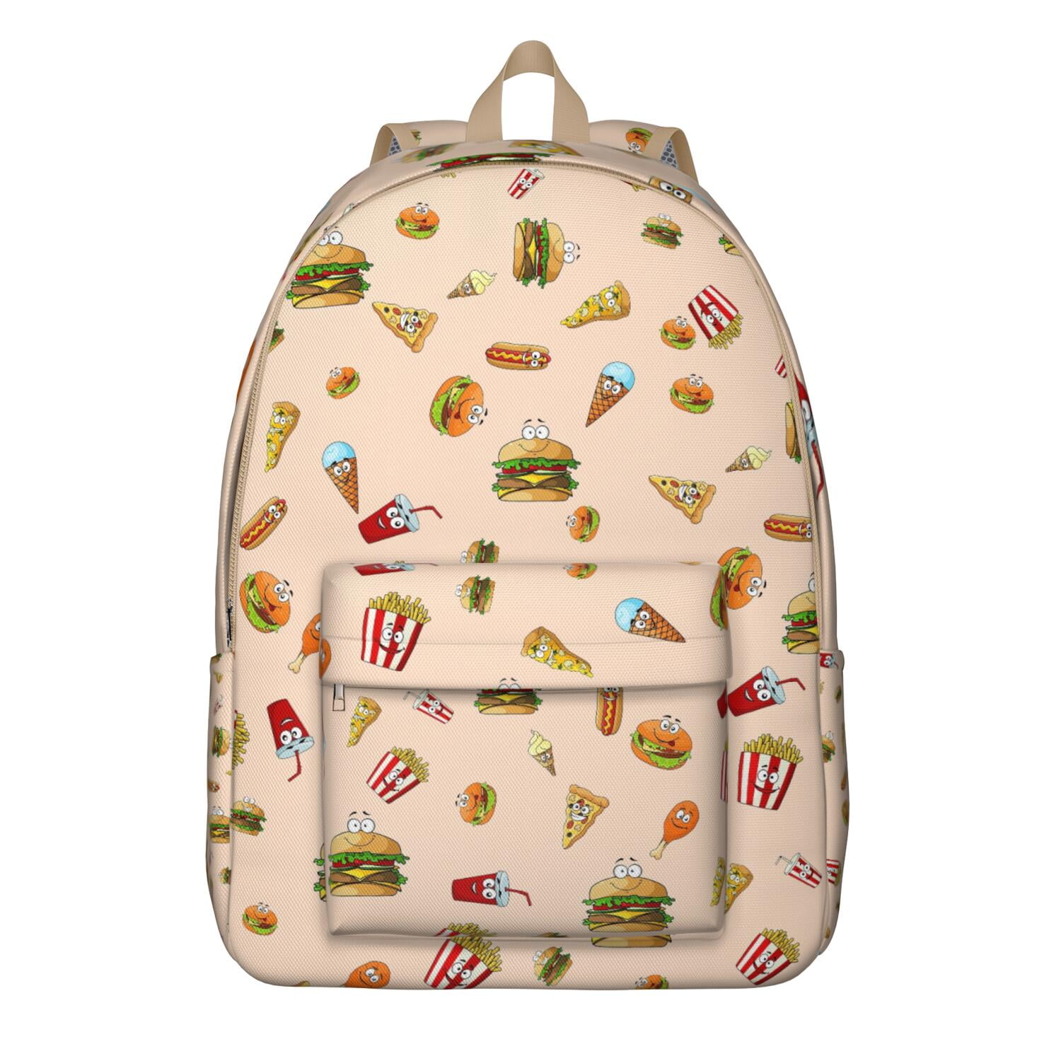 Colorful Ice Cream Dessert Pattern School Backpack, Sweet Treats Boho ...