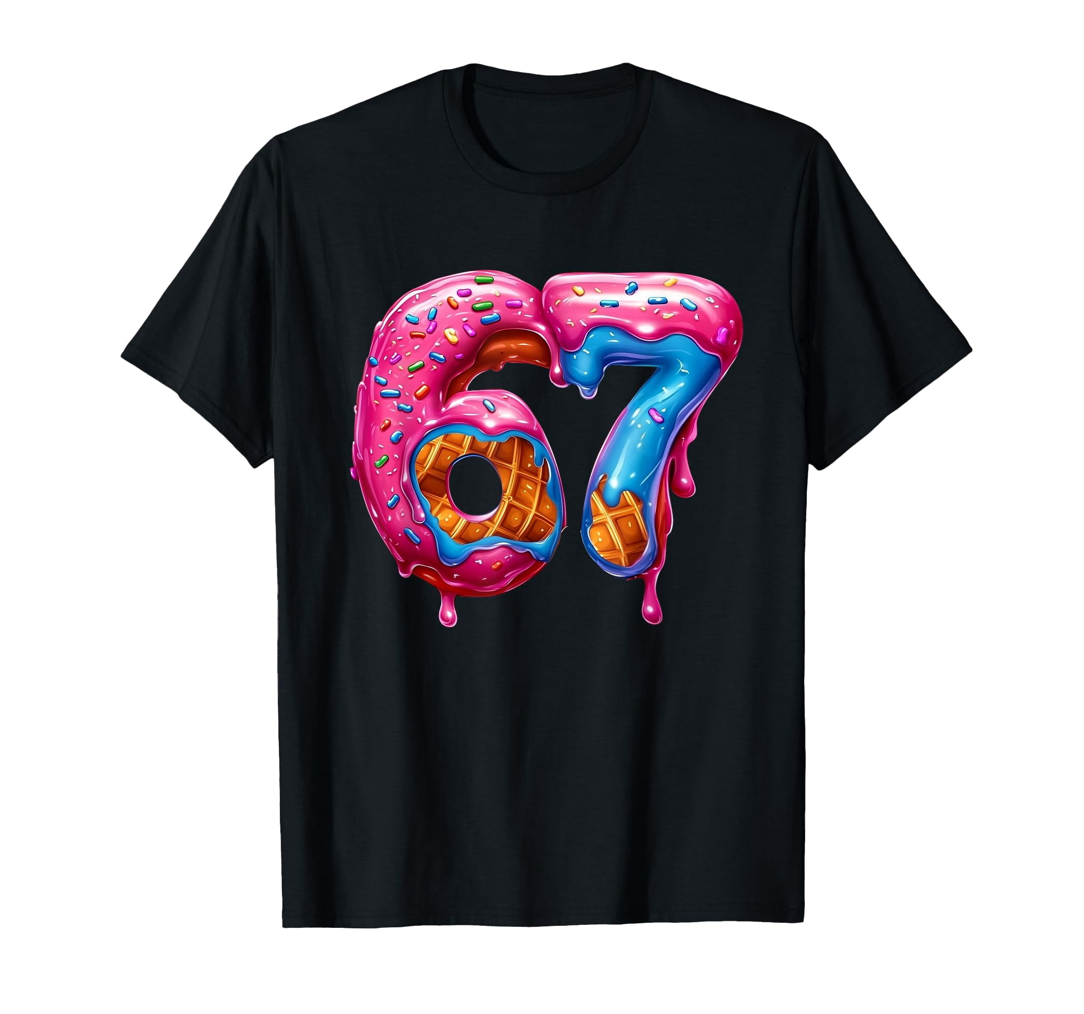 Colorful Ice Cream Drip 67 T-Shirt for Fun Meme Lovers - Walmart.com