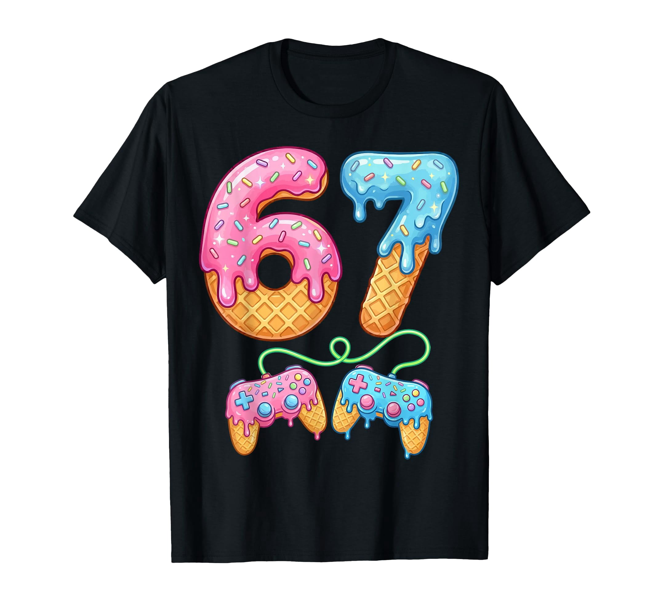 Colorful Ice Cream Drip Design T-Shirt for Gamers - Fun and Playful ...