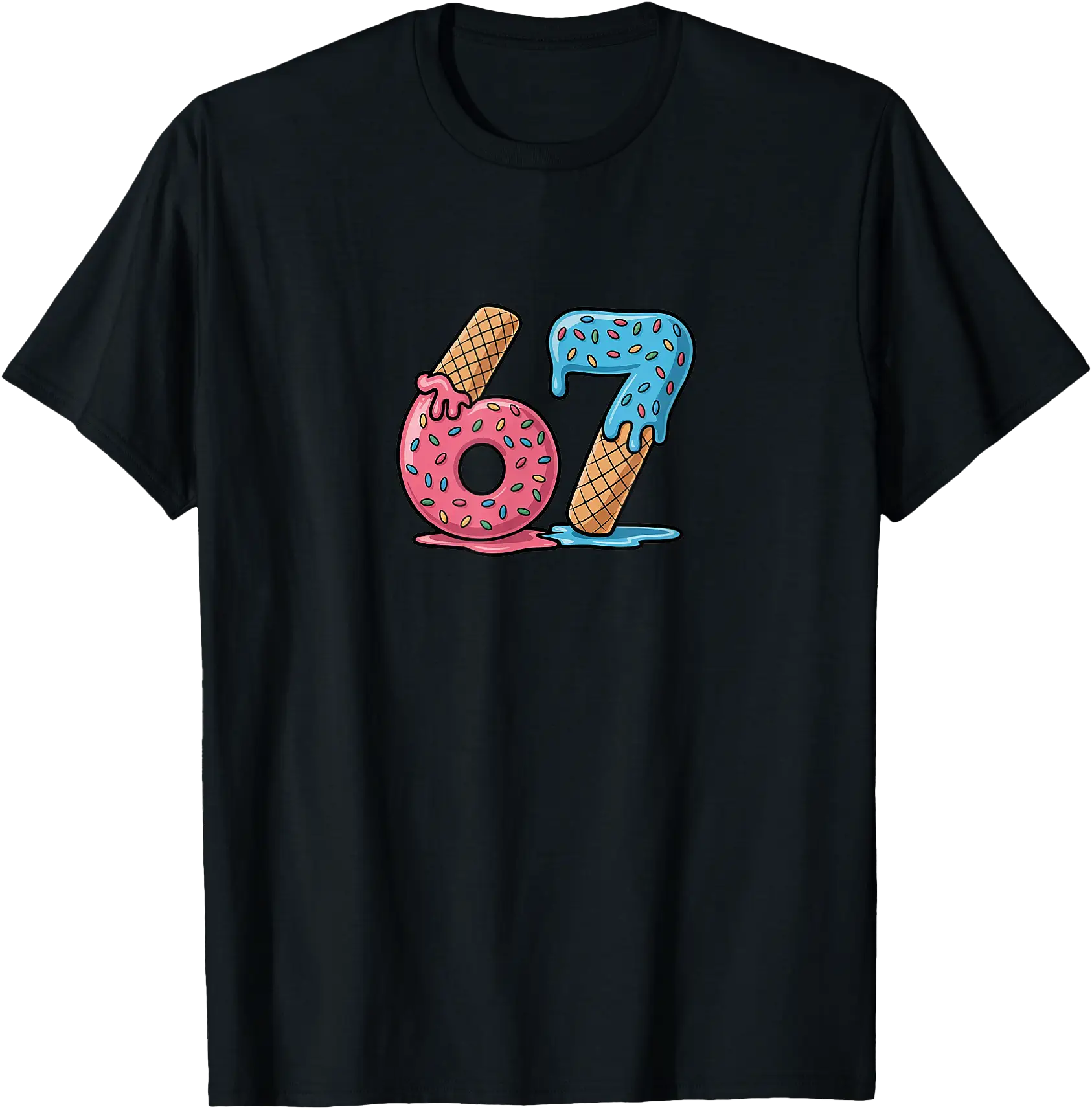 Colorful Ice Cream Drip Donut Graphic T-Shirt for Fun and Trendy Style ...