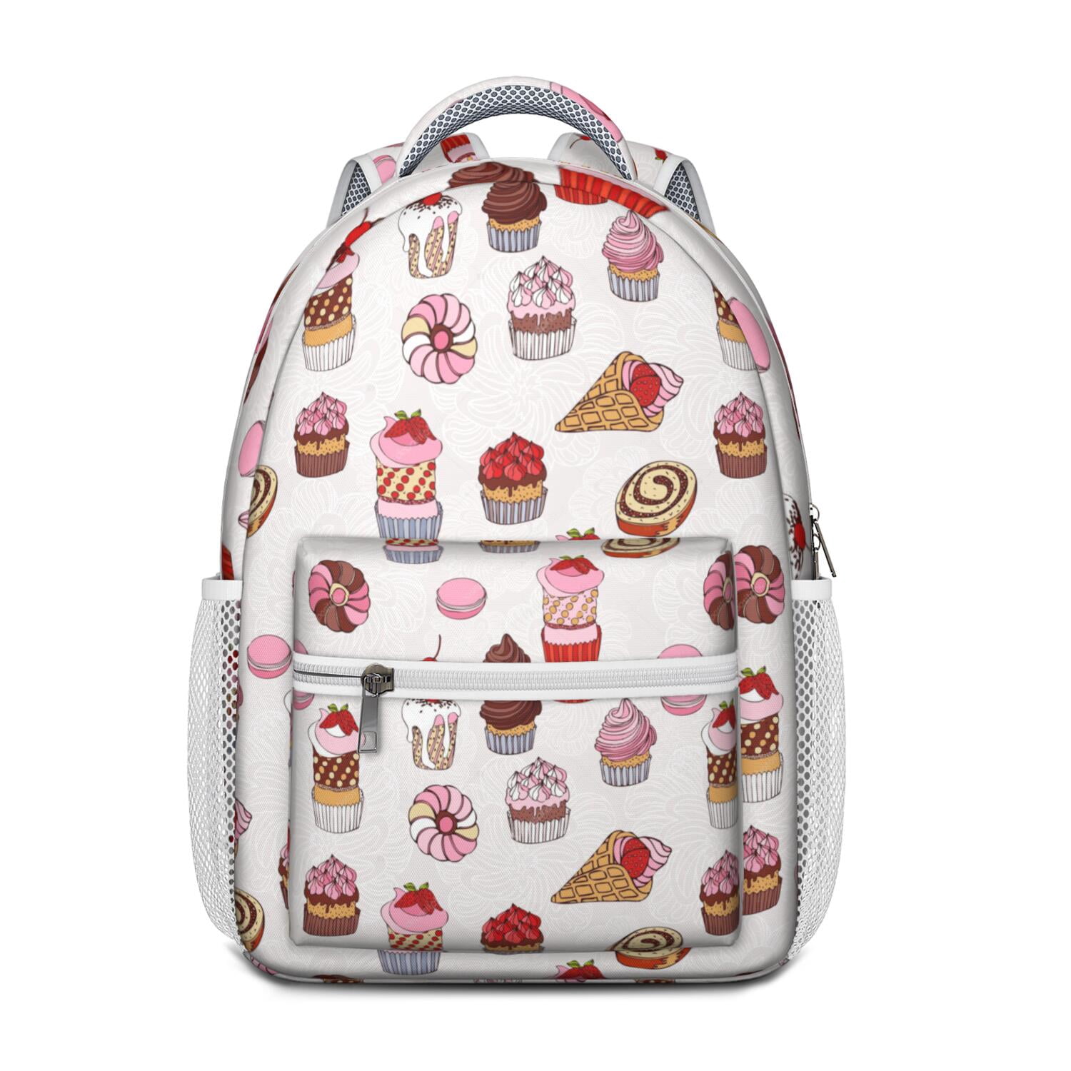 Colorful Ice Cream Pattern Waterproof School Backpack with Ergonomic ...