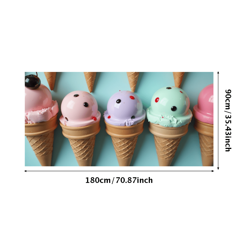 Colorful Ice Cream Themed Backdrop Banner Background Party Decorations ...